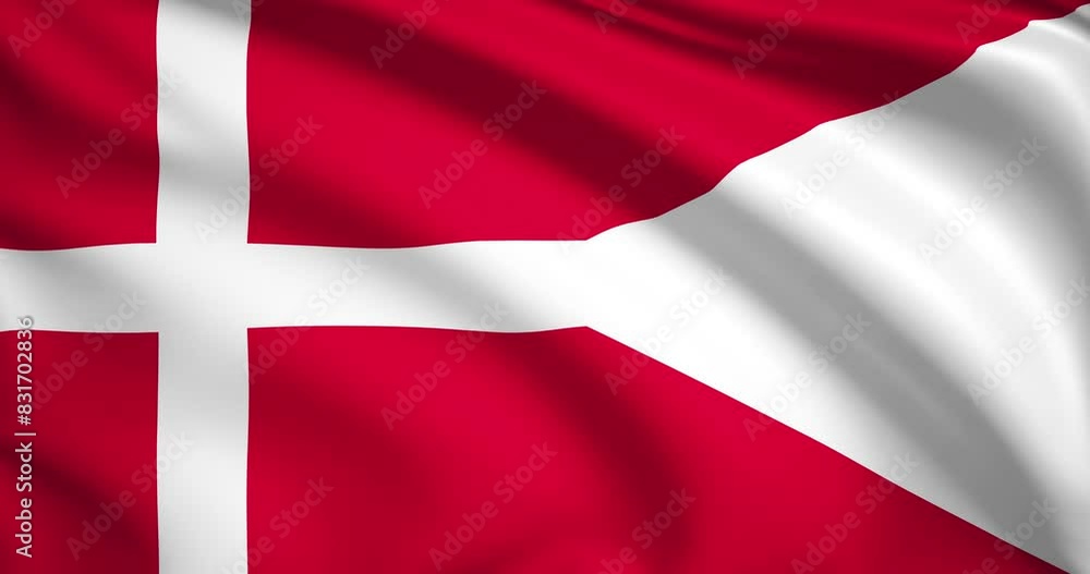 flag of the Kingdom of Denmark. Kingdom of Denmark flag background. 4k ...