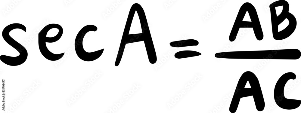 trigonometry math sin cos tan sec cosec cot handwritten Stock Vector ...