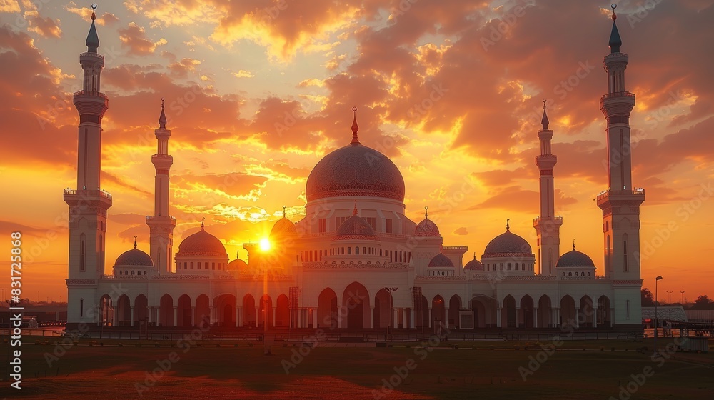 Contemporary islamic celebration banner for ramadan, hari raya, eid al ...