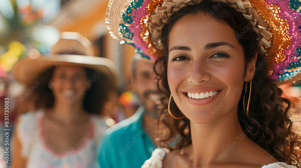 Photo realistic image of a family celebrating Hispanic Heritage Month ...