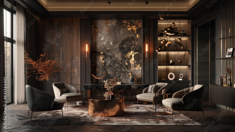 Elegant Luxe 3D Background with Metallic Accents and Rich Textures ...