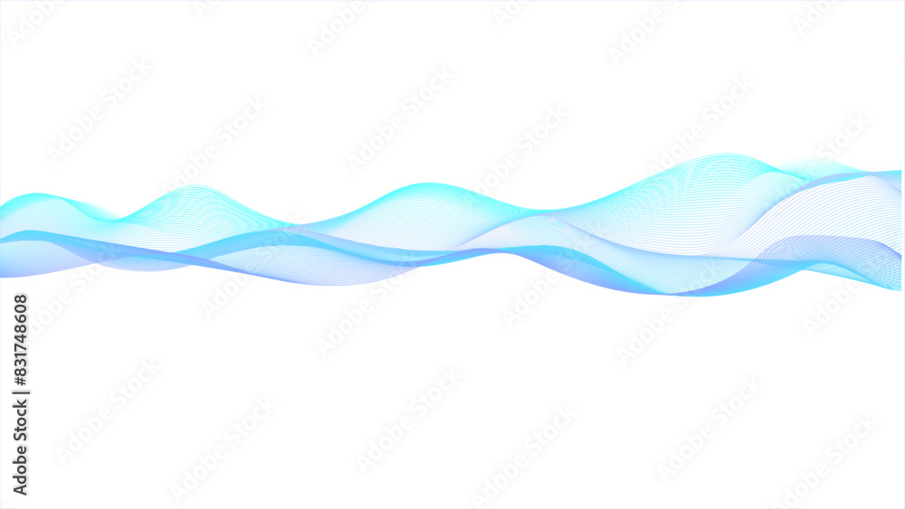 Abstract blue wave lines on transparent background. Abstract blue wave ...