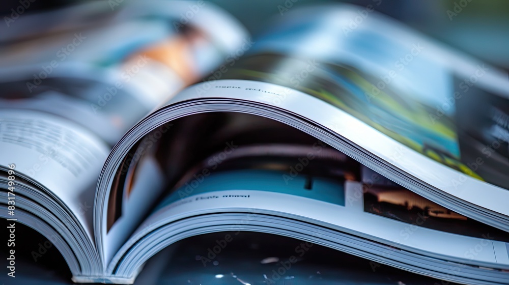 Glossy pages of an open high-fashion magazine Stock Photo | Adobe Stock