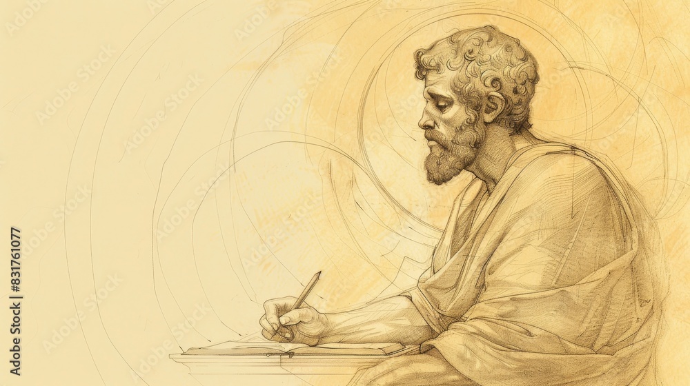 Writing of St. Luke the Evangelist in 1st-Century Church, Biblical ...