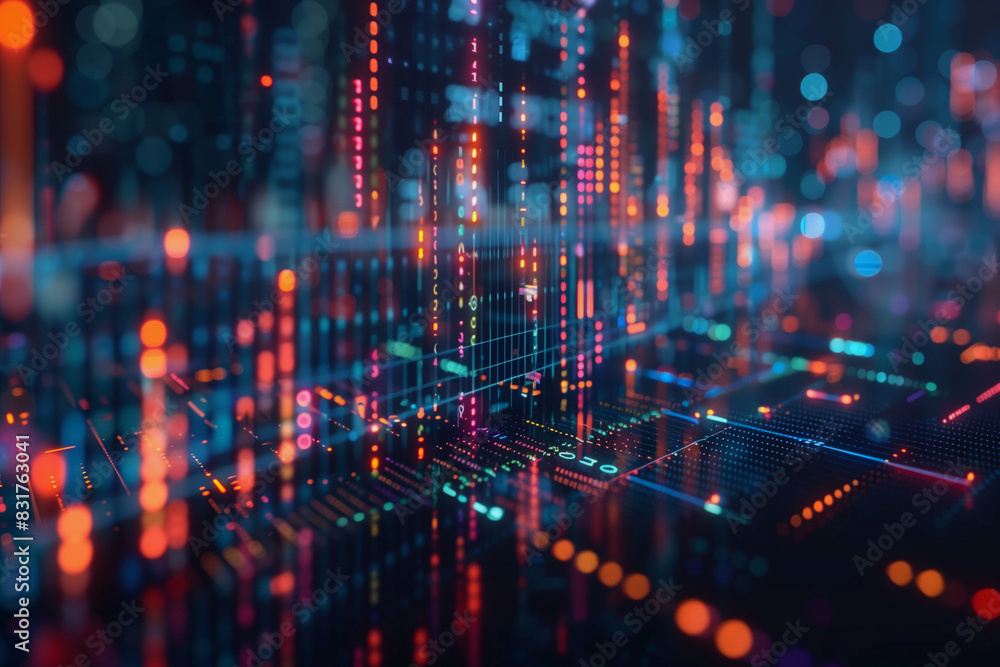 A colorful graph with many lines and numbers. The graph is showing a ...