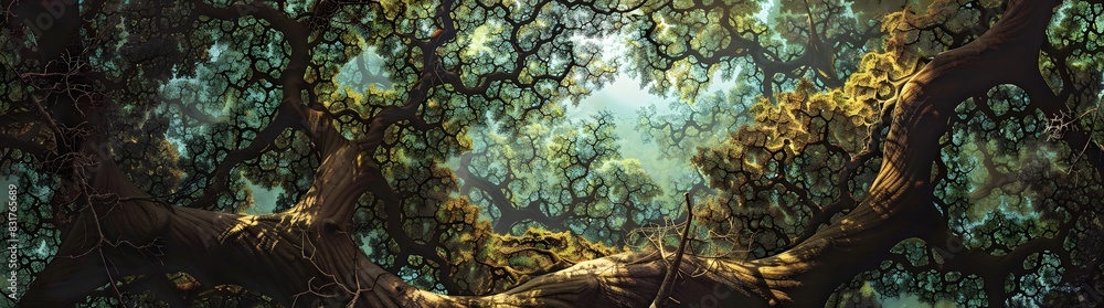 forest brain, forest canopy with brain-like ridges seen from high above ...