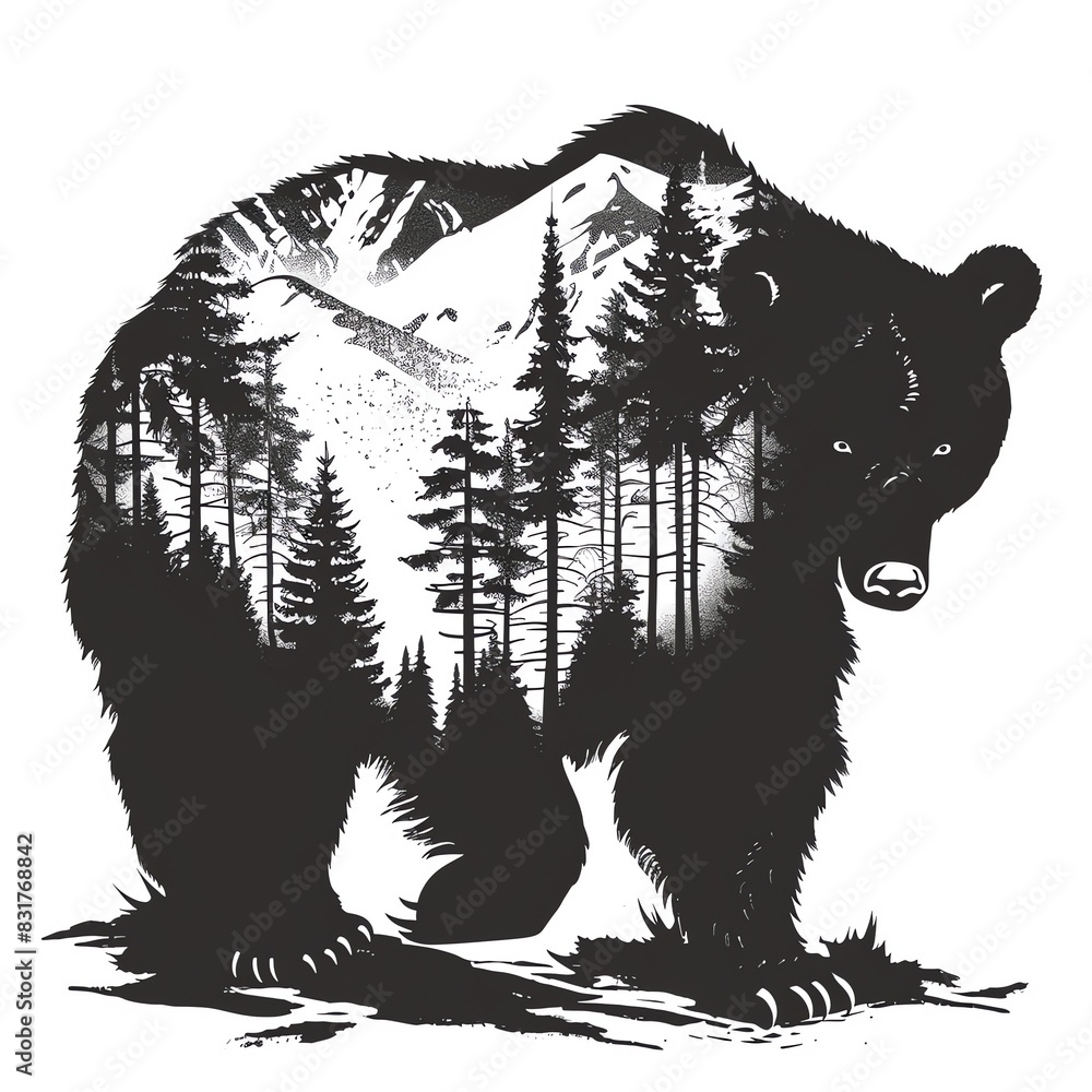 Bear Silhouette SVG , A bear profile as a nod to wildlife encounters ...