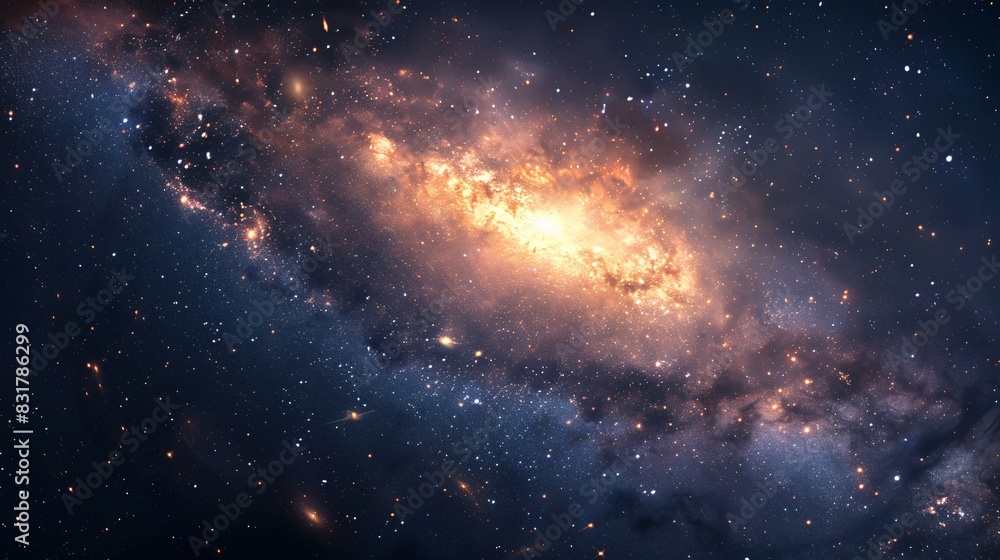 An expansive view of the Milky Way galaxy as seen from a distant planet ...