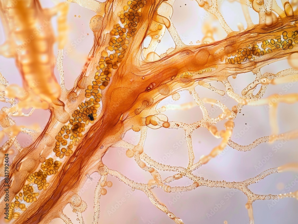 A close-up microscope image of a plant root, revealing the intricate ...