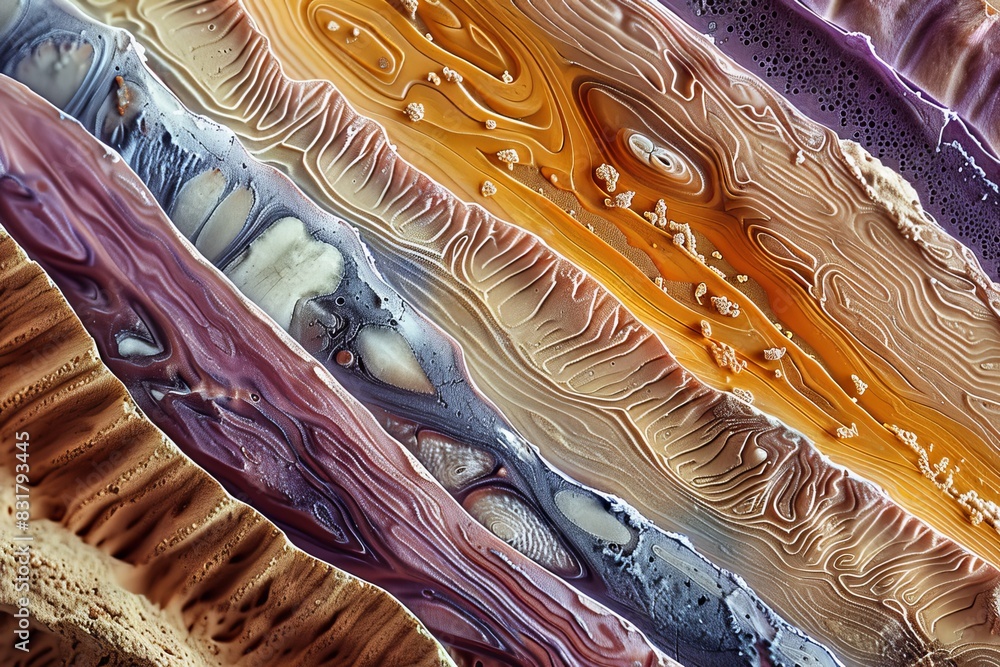 A high-resolution microscope view of a piece of human nail, showcasing ...