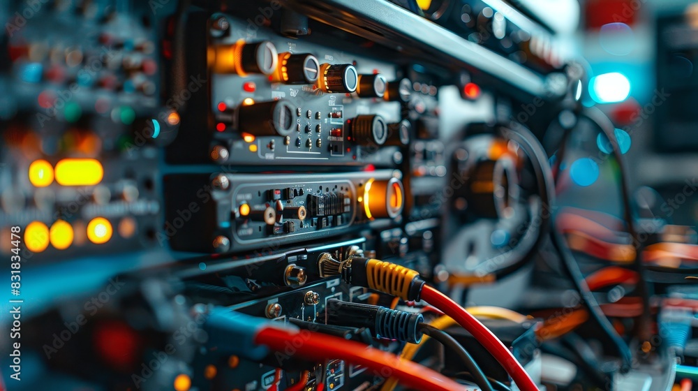 Close-up view of car audio repair, focusing on the components of the ...