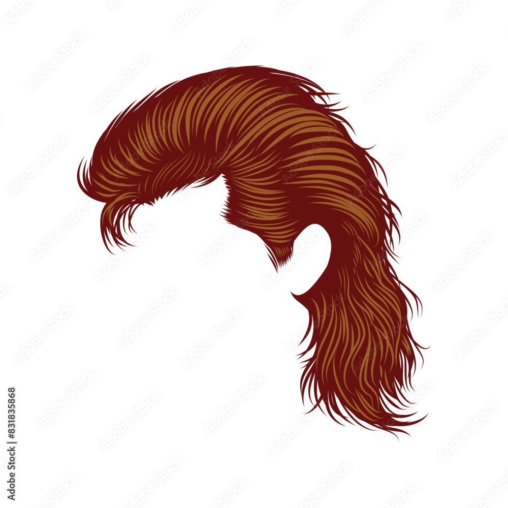 mullet hair for graphic resources Stock Vector | Adobe Stock