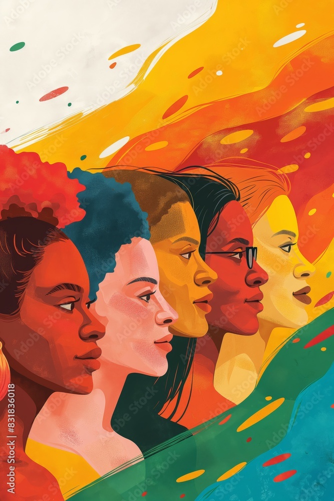 A group portrait of diverse women from various races and backgrounds ...
