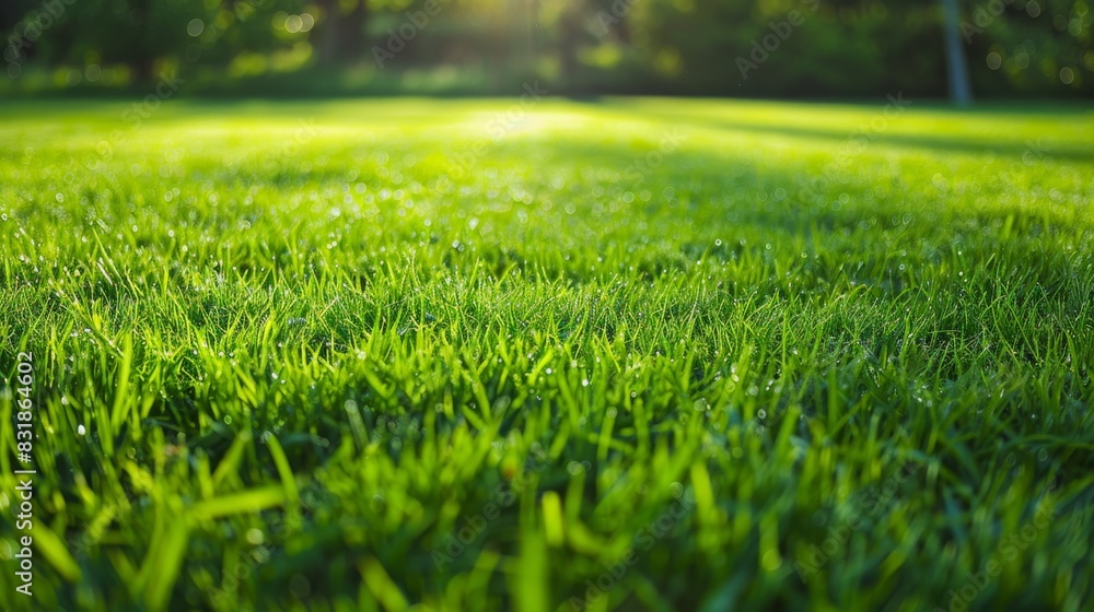 Wide background image of green carpet of manicured grass. Beautiful ...