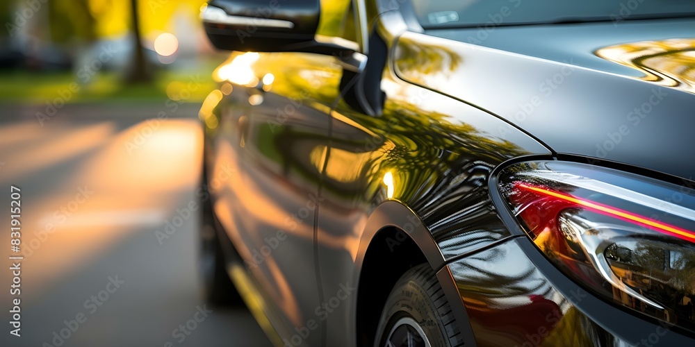 Luxurious car front fender highlighting sleek design for aesthetics and ...