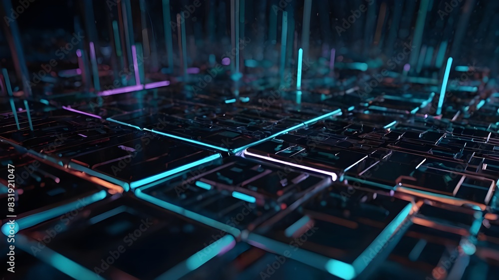 technology background with code, a solitary black background with ...