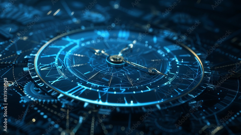 watch dial screen technology background used as a time indicator and ...