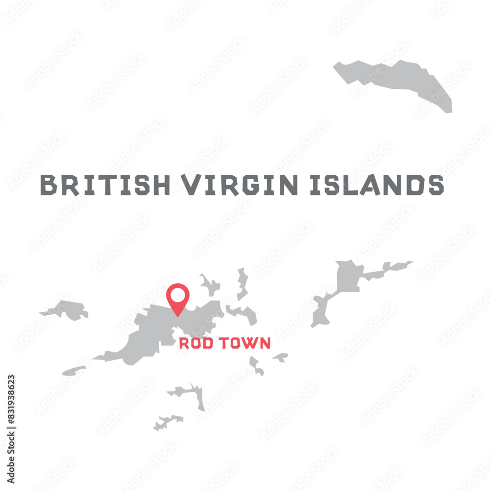 British virgin islands vector map illustration, country map silhouette ...