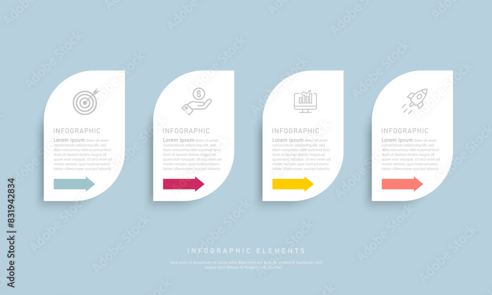 4 steps infographic. Vector illustration. Can be used for process ...