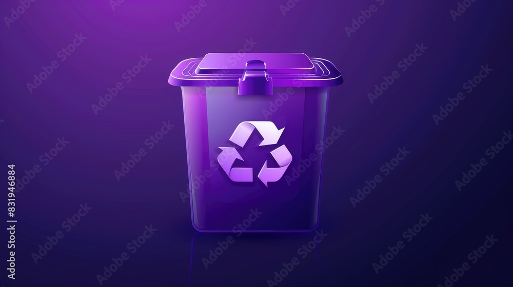 Purple Trash Folder Icon for Operating System Folder Icons Stock ...
