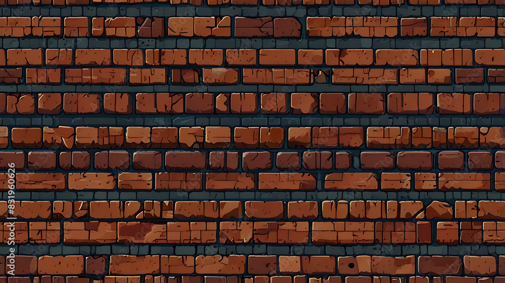 2D game level brick wall design, brick texture with simple details ...