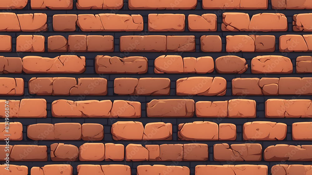2D game level brick wall design, brick texture with simple details ...