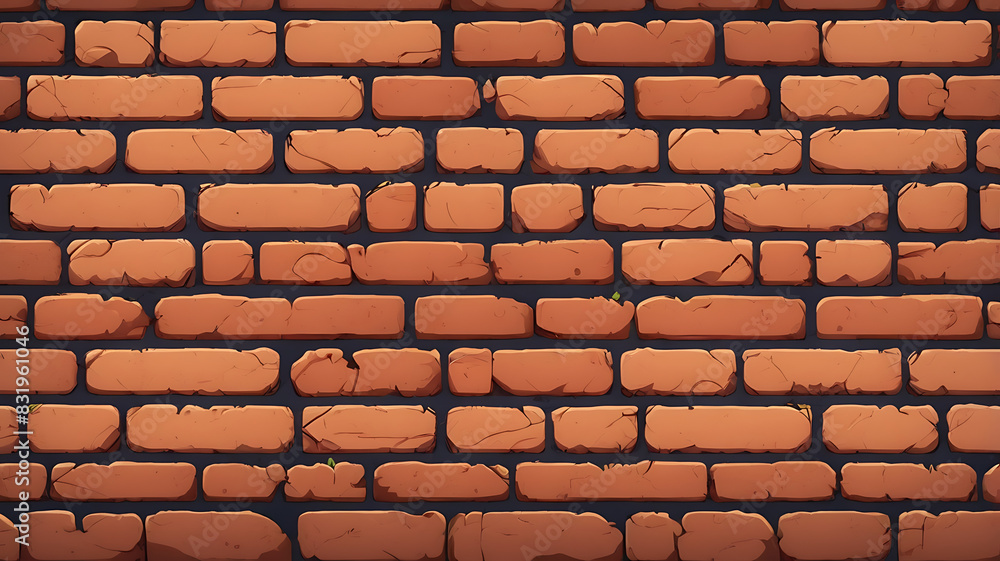 2D game level brick wall design, brick texture with simple details ...
