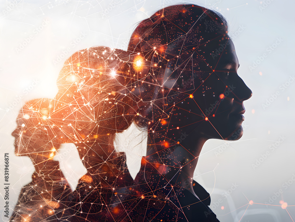 Digital of interconnected minds spanning the globe, where diverse ...