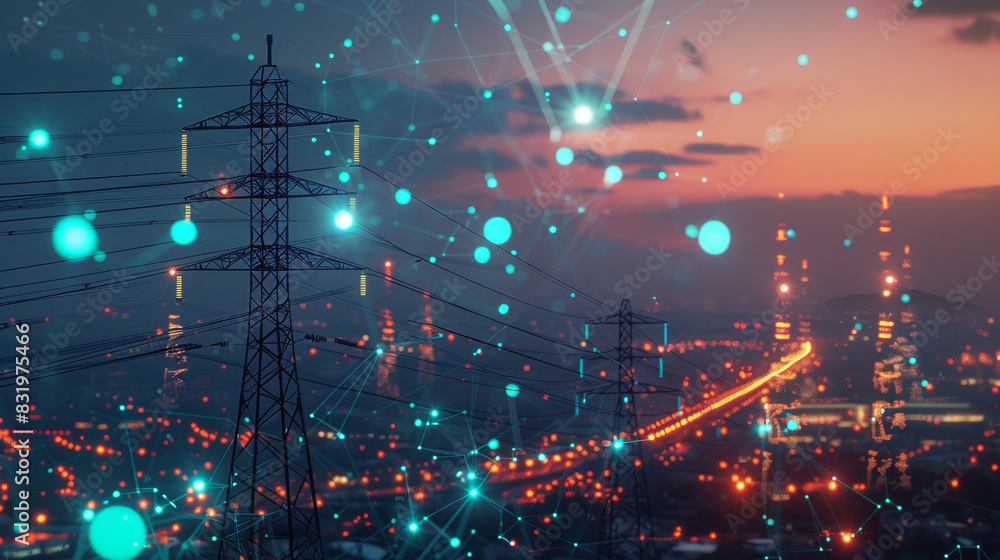 IoT-powered energy grid with smart meters and grid sensors monitoring ...