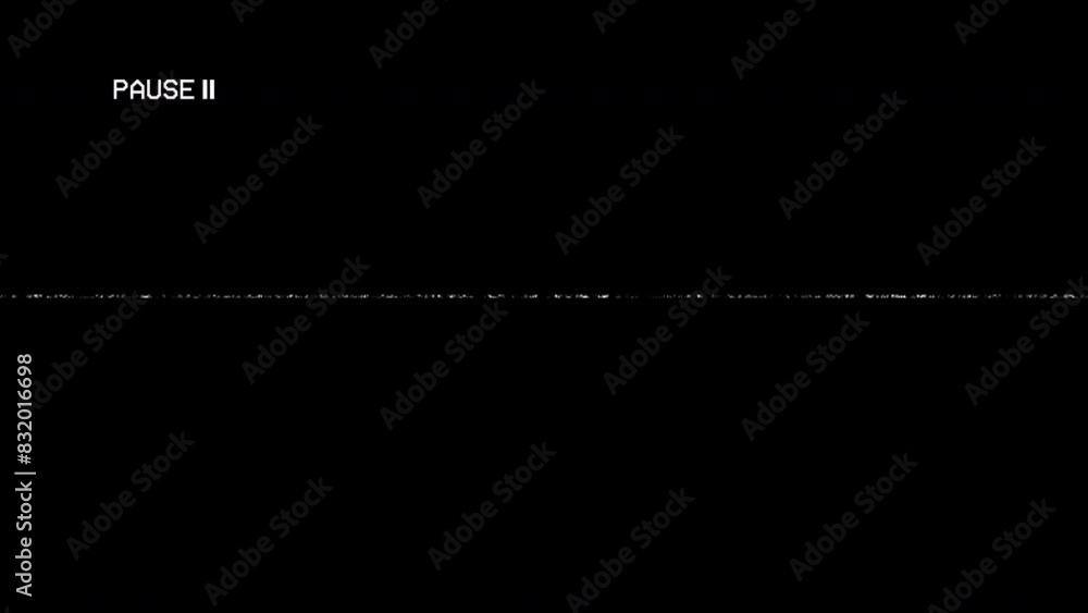 Old VHS pause with noise line overlay, VCR pause with noise line ...