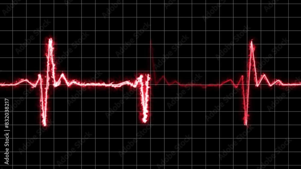 Neon heartbeat on tech background. 4k seamless loop animation.Heartbeat ...