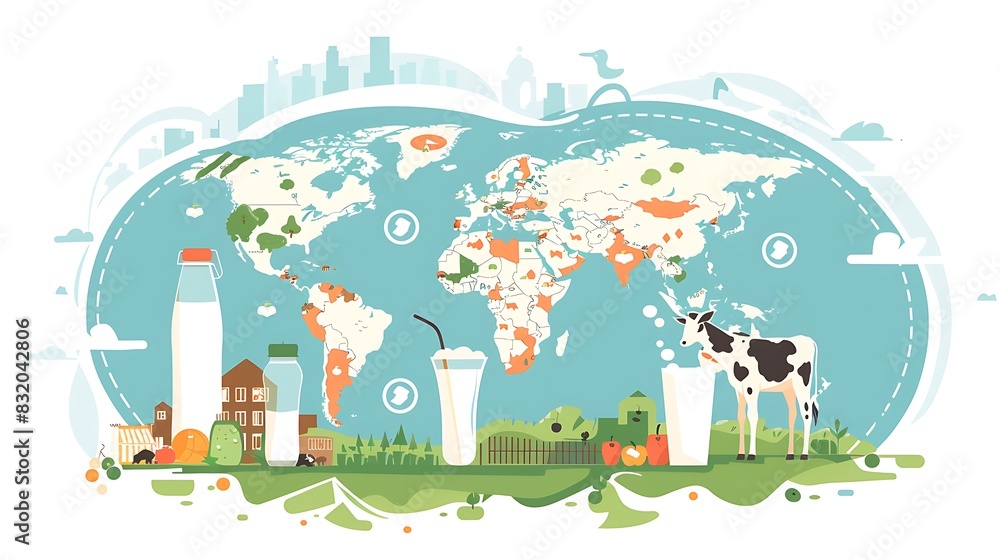 Develop a graphic showing milk consumption trends across different ...