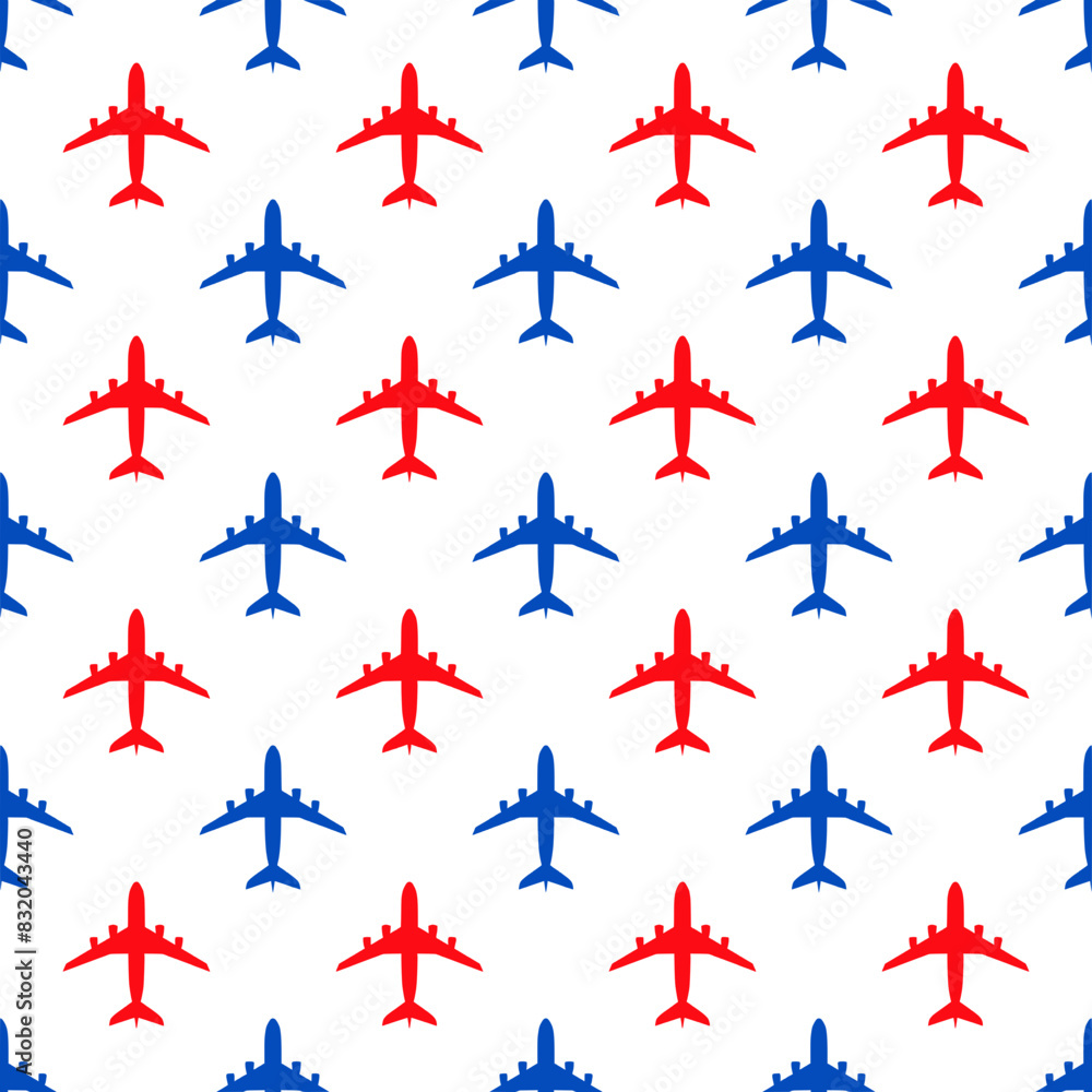 airplanes silhouettes. Seamless airplane pattern. Planes in flight ...