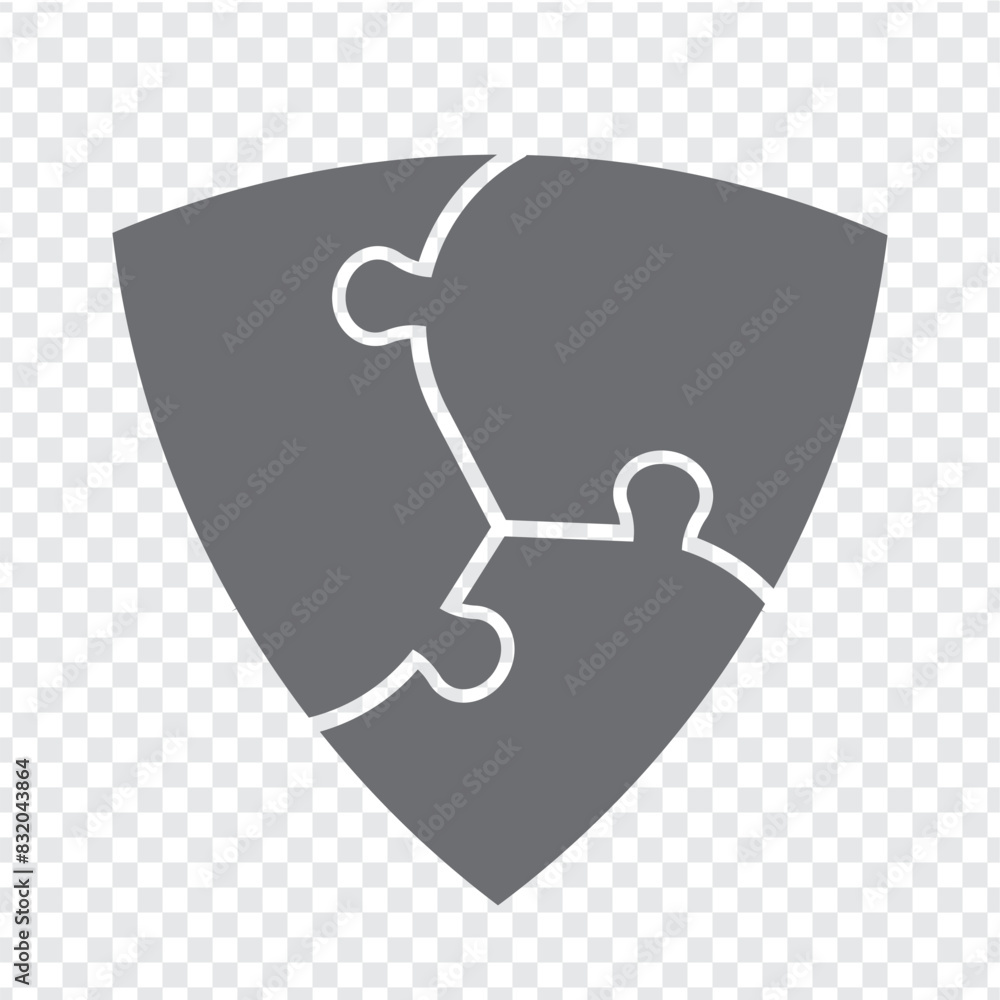 Simple icon triangle puzzle in gray. Simple icon Reuleaux triangle ...