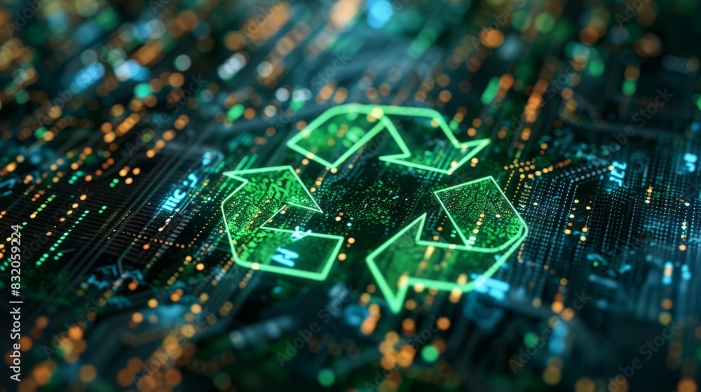 The universal recycling symbol. International symbol used on packaging ...