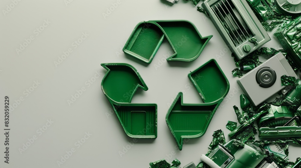 The universal recycling symbol. International symbol used on packaging ...