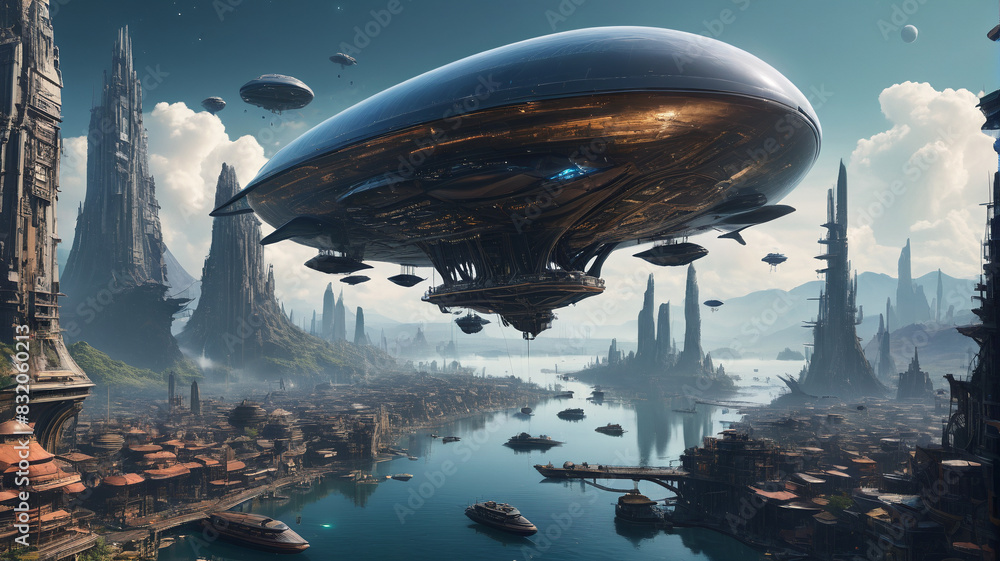 In the floating cities of Aeron, advanced alien species navigate the ...