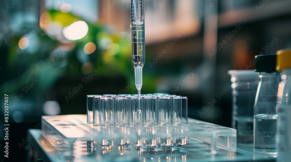Pipette and test tube in a lab setting, with a focus on accurate sample ...