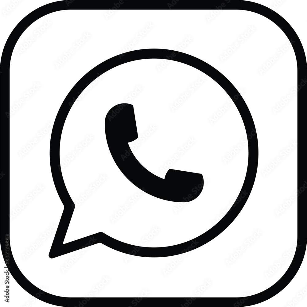 Vecteur Stock WhatsApp logo messenger icon. Realistic social media ...
