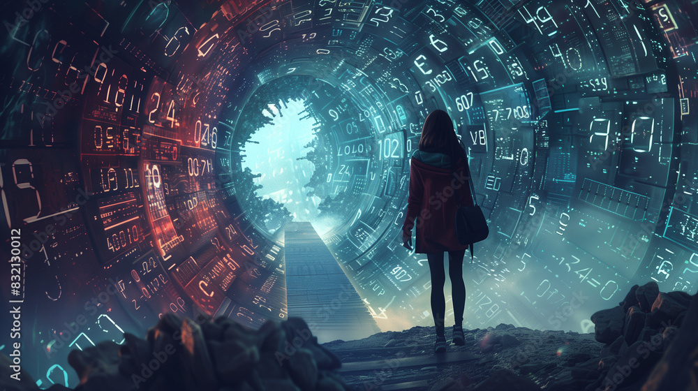 journey into the unknown, discovering and imaginary world made of ...