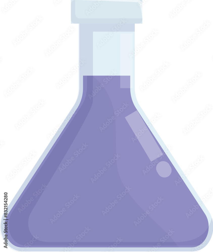 Colorful cartoon illustration of scientific flask and beaker glassware ...