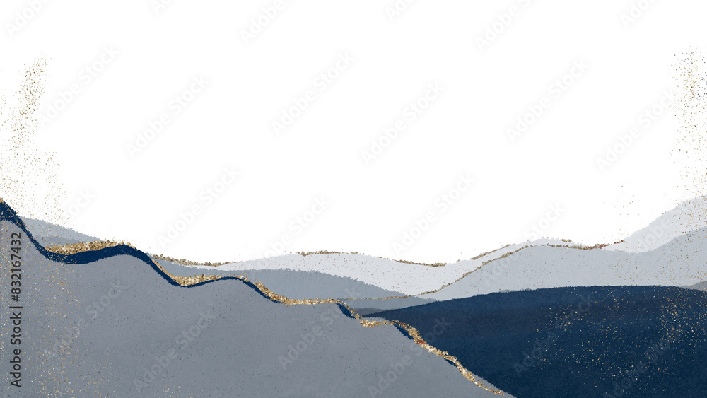 Aesthetic blue png border, transparent background, glittery nature ...