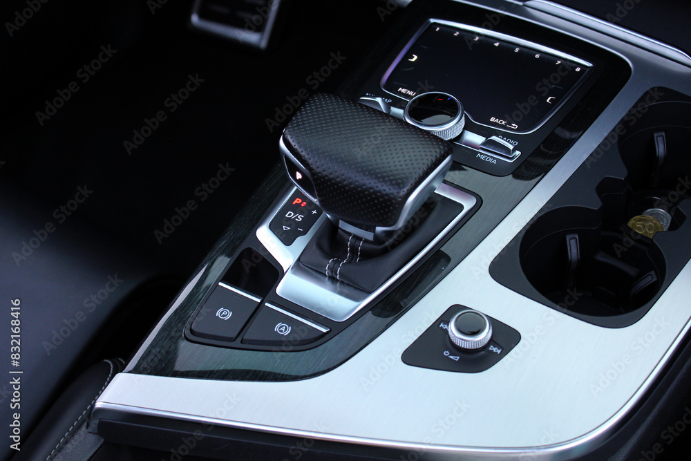 Selector automatic transmission with leather in the interior of a ...