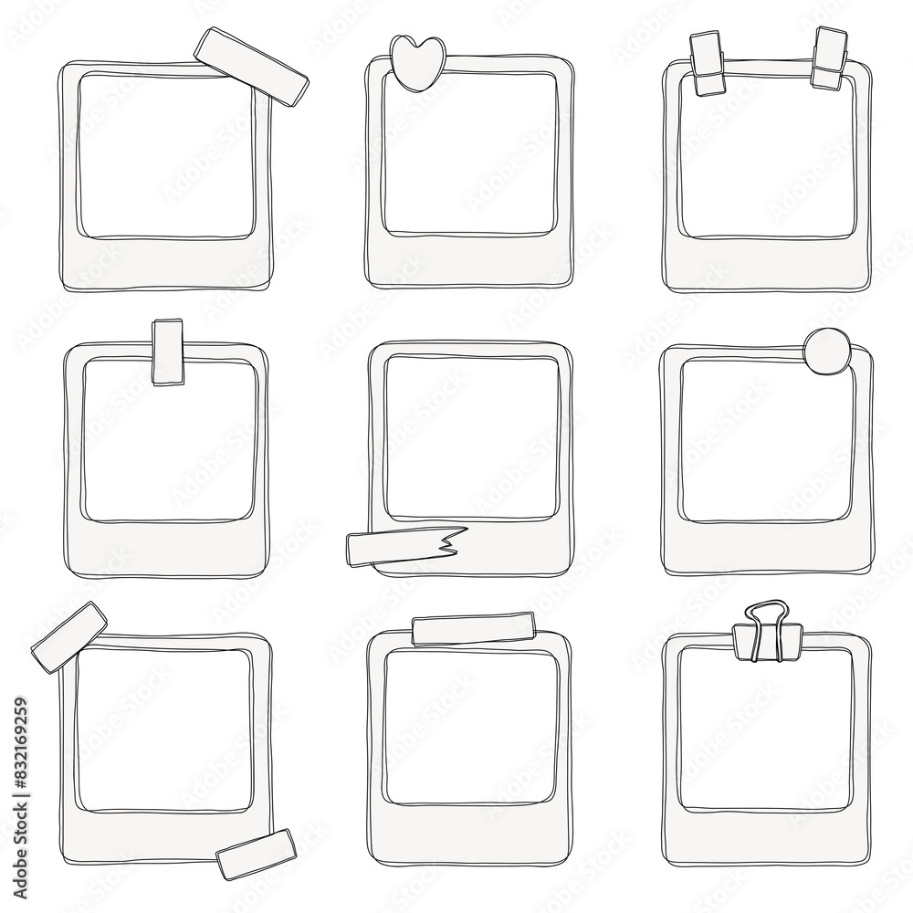 Cute png instant frame outline design, transparent background ...