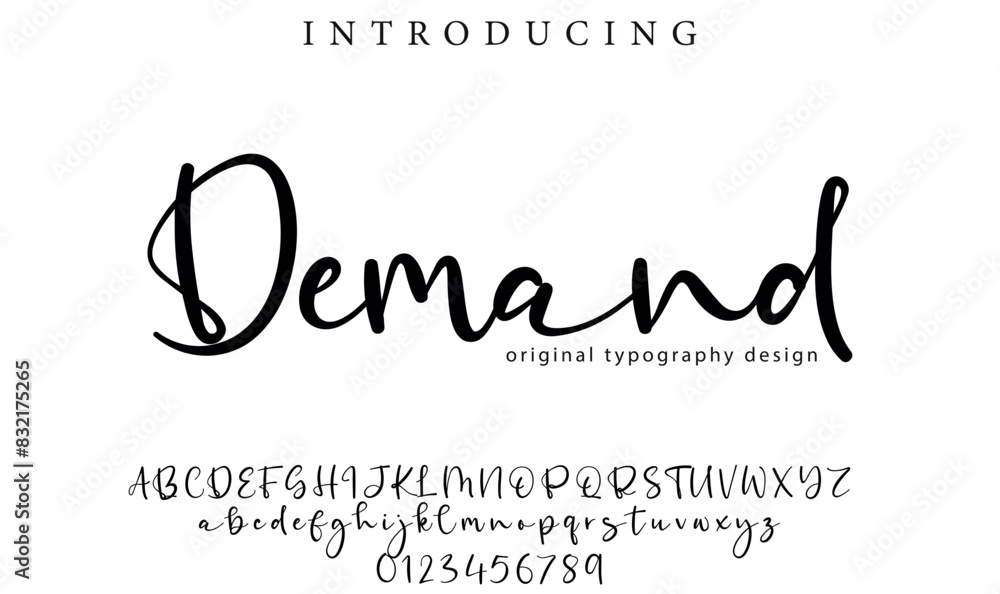 Demand Font Stylish brush painted an uppercase vector letters, alphabet ...