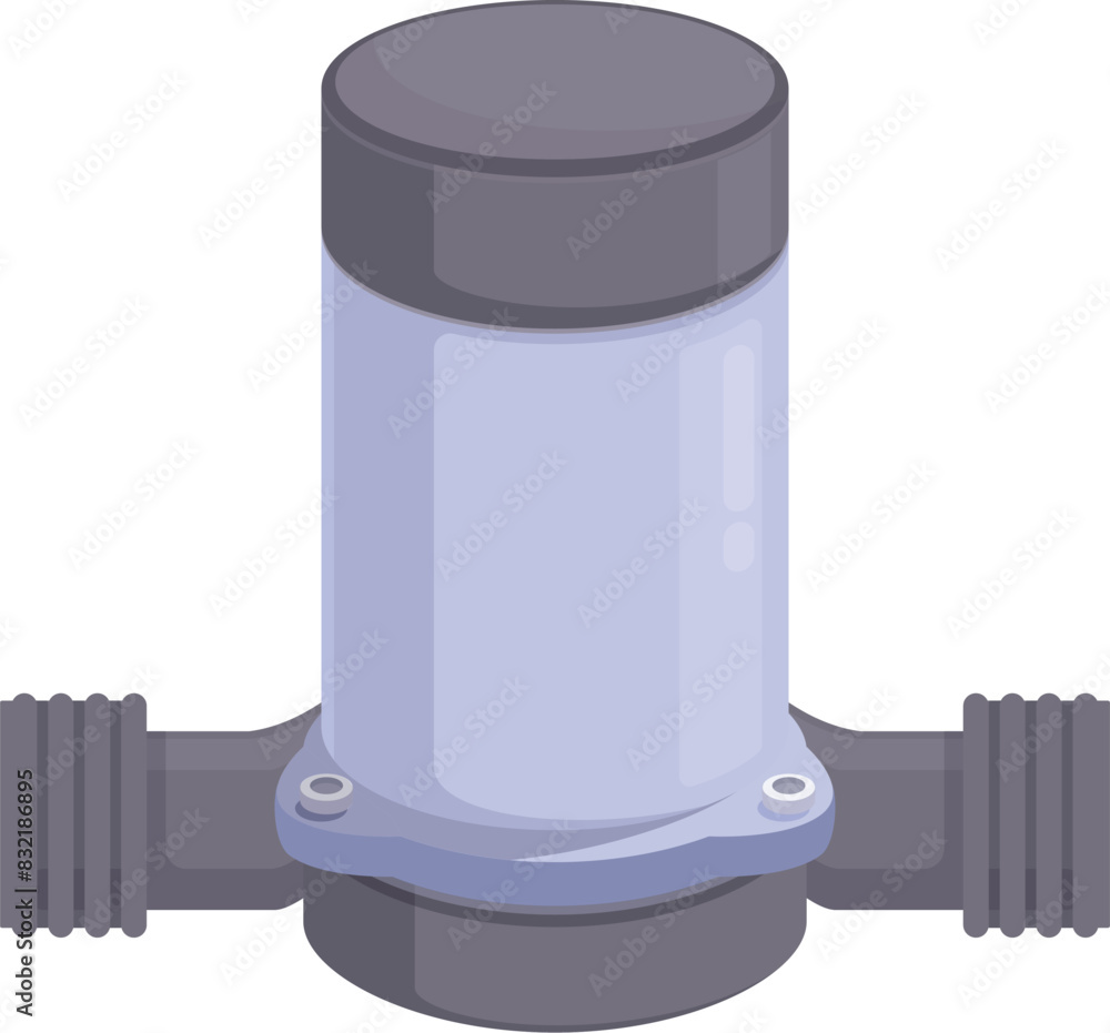 Isometric industrial pipe connector illustration with metal flanges in ...