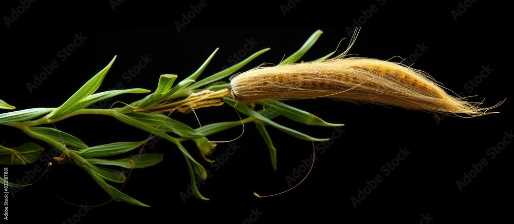 Long Hair Butterfly Worm with Crotalaria juncea known as brown hemp ...