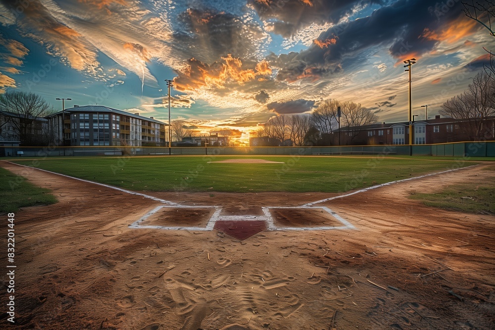 Guide to Baseball Field Layout and Dimensions Stock Photo | Adobe Stock