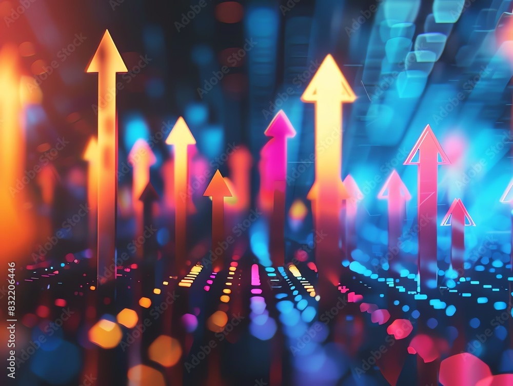 Trend Forecasting 3D arrows showing upward and downward trends with ...