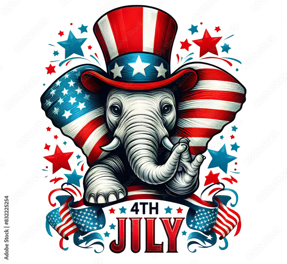 elephant Sublimation clipart for 4th july t on transparent background ...